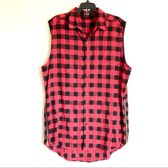 Olrik | Tops | Olrik Buffalo Check Plaid Sleeveless Tunic | Poshmark